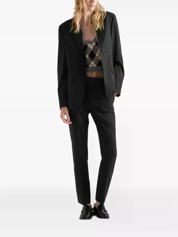 Prada Wool Trousers In Black | Editorialist