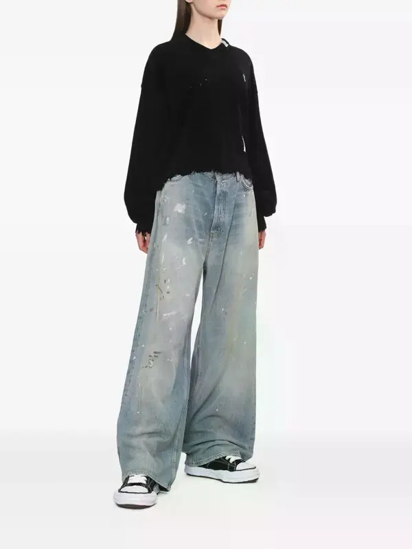 Mihara Yasuhiro Frayed V-neck Sweater