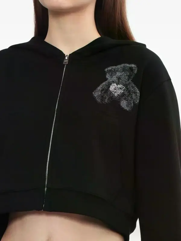 We11Done Bear-print Zip-up Hoodie