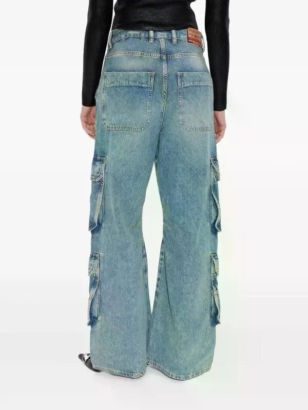 DIESEL® Multi-pocket Straight Leg Cargo Jeans - Blue
