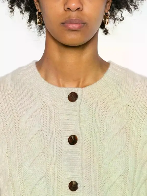 Eric Bompard Cable-knit Crew-neck Cardigan