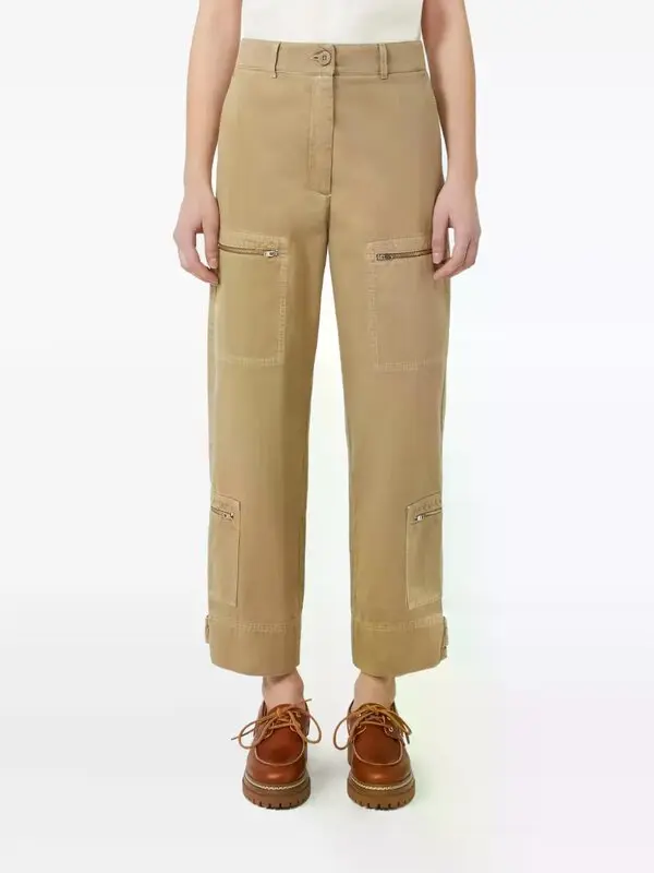 Max Mara Zip-pocket Cotton Trousers