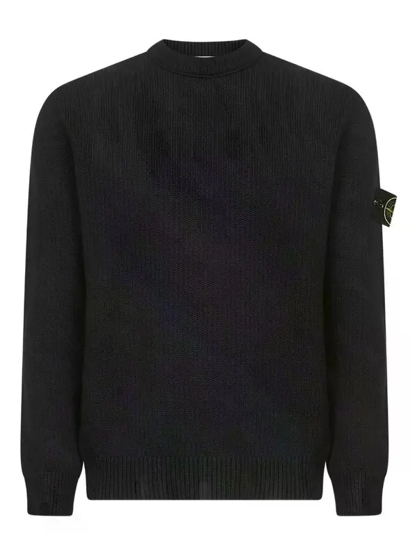 Stone Island Ribbed Crew-neck Sweater - Black