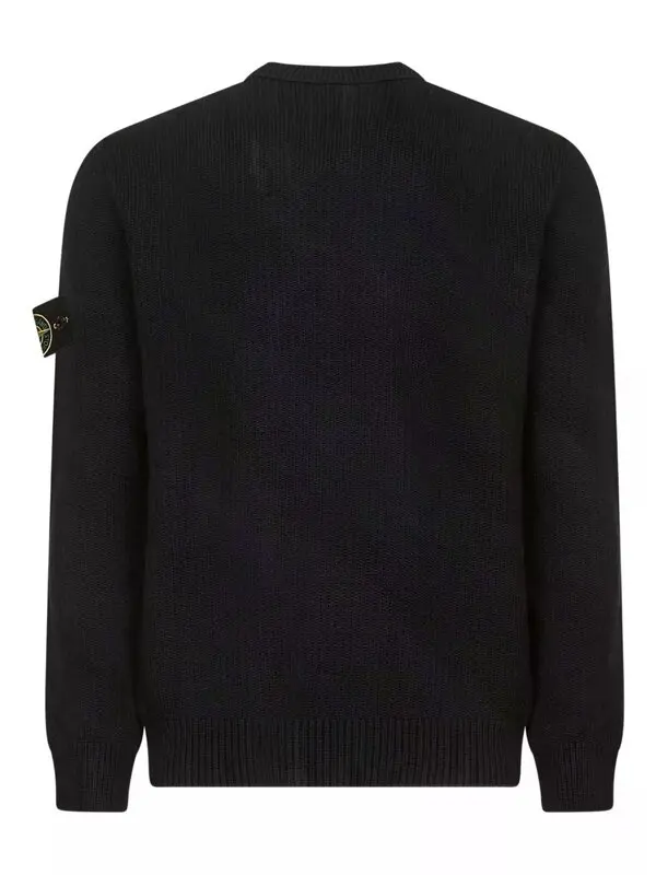 Stone Island Ribbed Crew-neck Sweater - Black