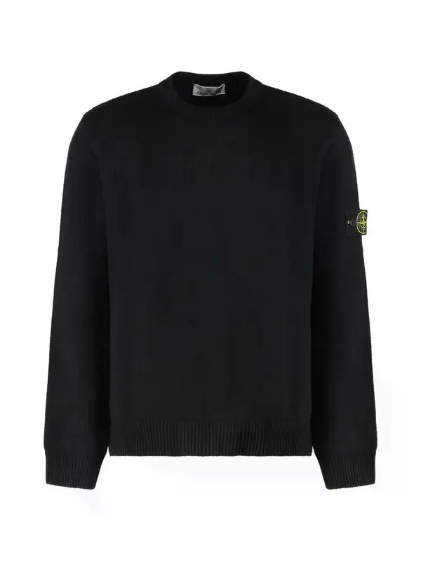Stone Island Ribbed Crew-neck Sweater - Black