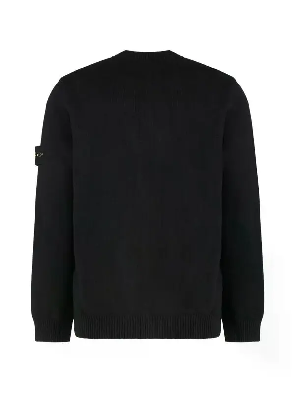 Stone Island Ribbed Crew-neck Sweater - Black