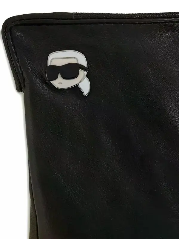 Karl Lagerfeld Ikon Pin Leather Gloves
