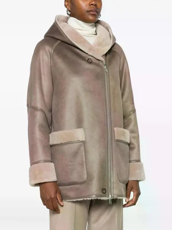 URBANCODE Hooded Shearling-trimmed Coat