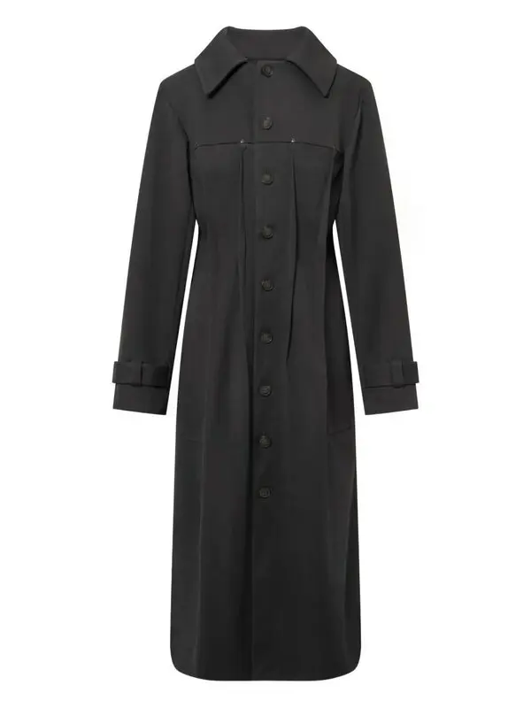 ELENA VELEZ Pleated Button-fastening Coat
