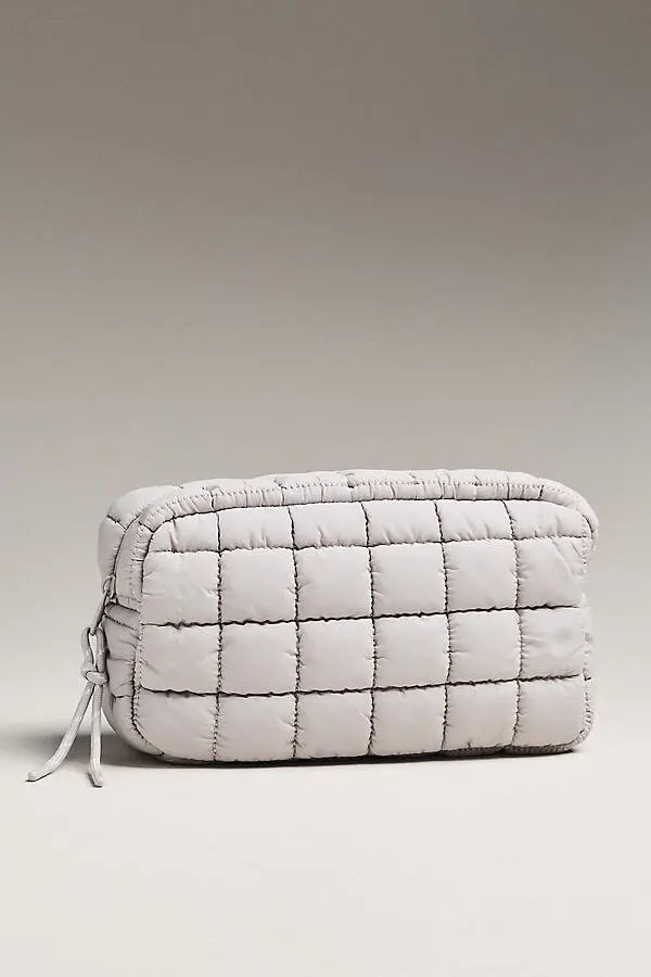URBAN EXPRESSIONS Quilted Puffer Pouch - Light Grey