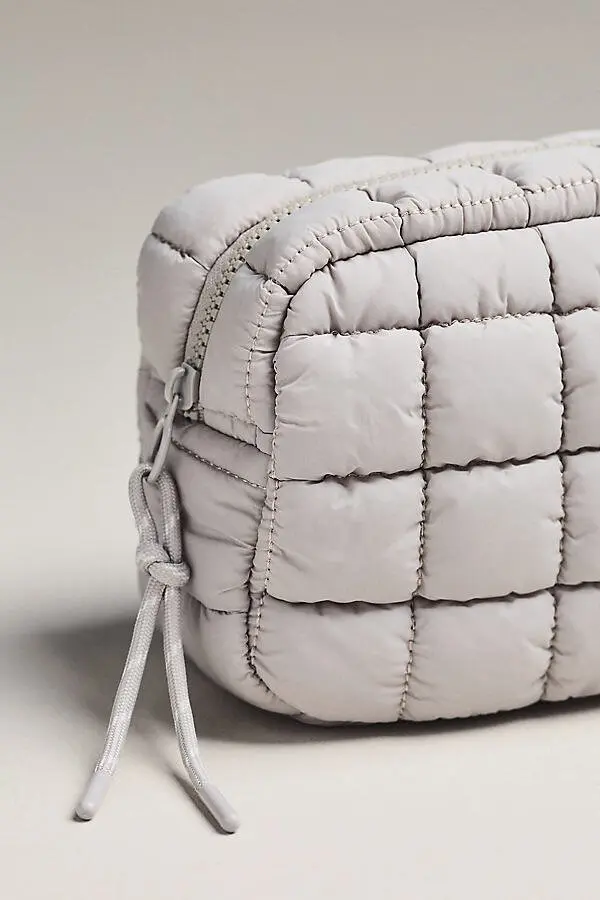 URBAN EXPRESSIONS Quilted Puffer Pouch - Light Grey