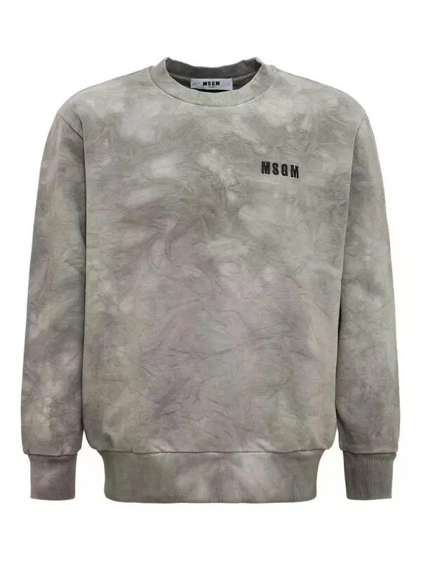 MSGM Tie-dye Print Logo-embroidered Sweatshirt