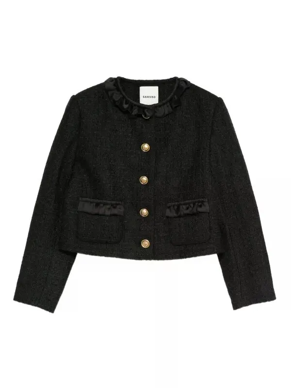 Sandro Ruffle Embellished Blazer