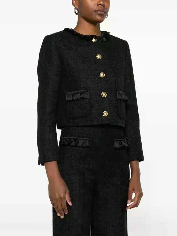 Sandro Ruffle Embellished Blazer
