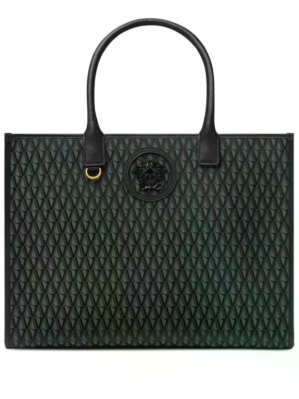 Versace Monogram Pattern Tote - Black