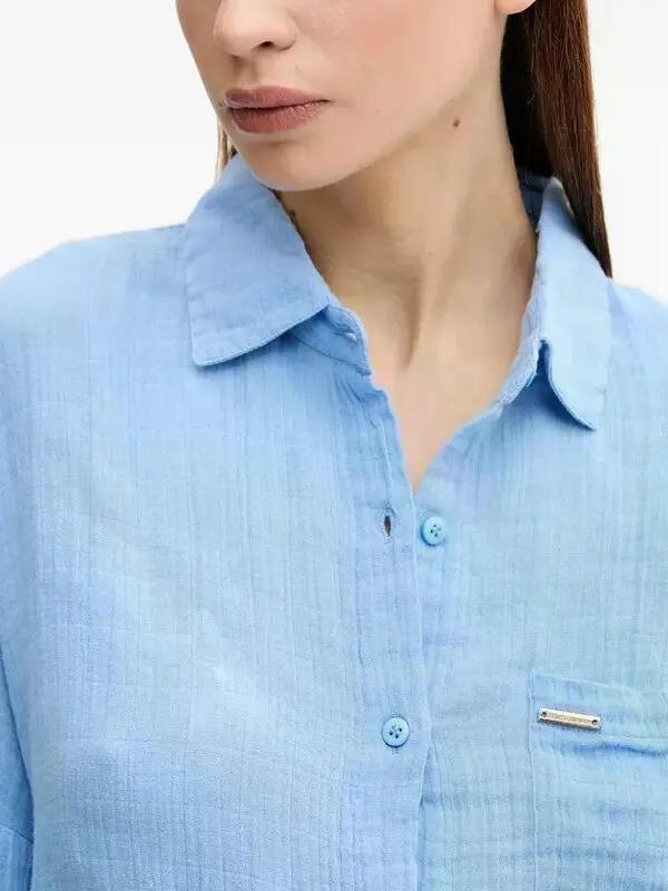 Melissa Odabash Tie-detail Shirt Mini Dress - Blue