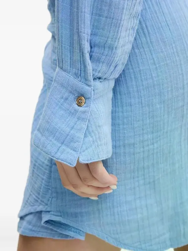 Melissa Odabash Tie-detail Shirt Mini Dress - Blue