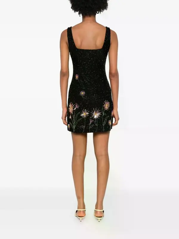 Staud Sequin-embellished Floral Mini Dress