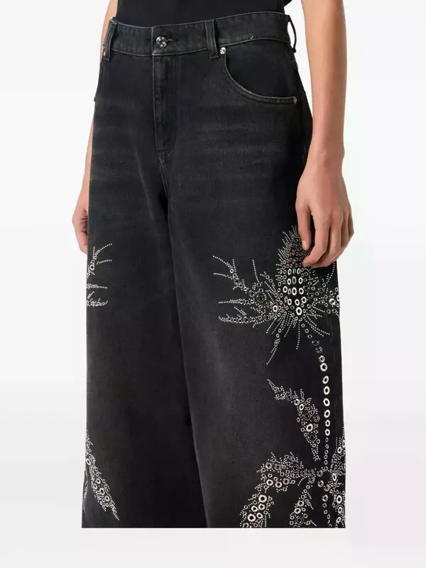 Blumarine Embellished Wide-leg Trousers