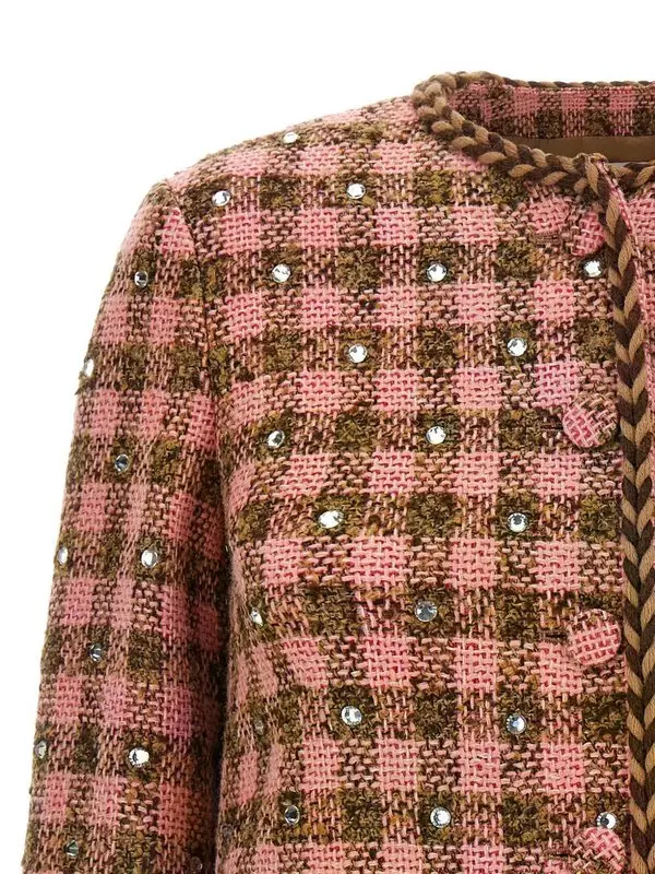 Giuseppe Di Morabito Rhinestone Gingham Blazer
