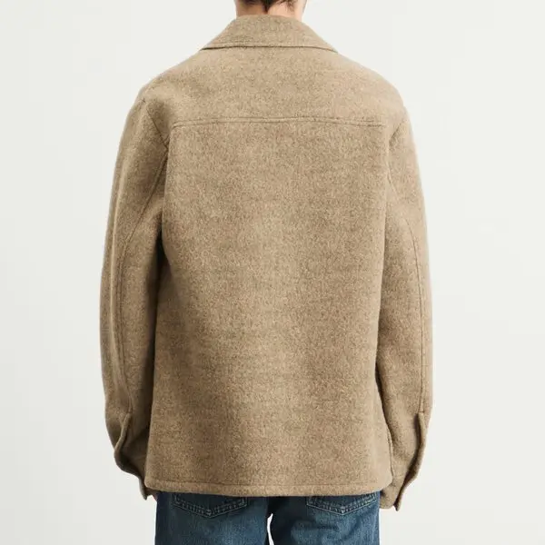 JIL SANDER Felted Wool Melange Zip Up - Fern