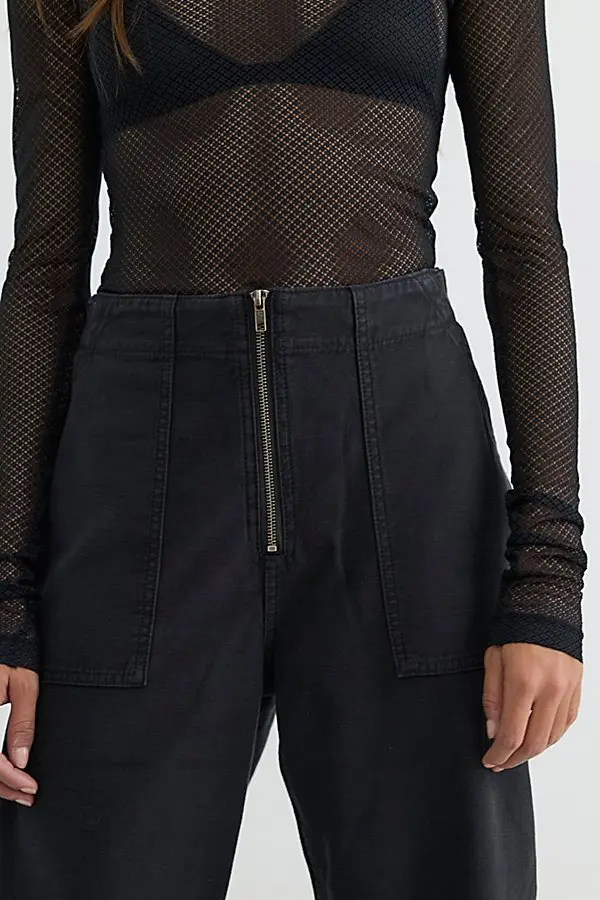 LEEM Loose Utility Pants - Washed Black