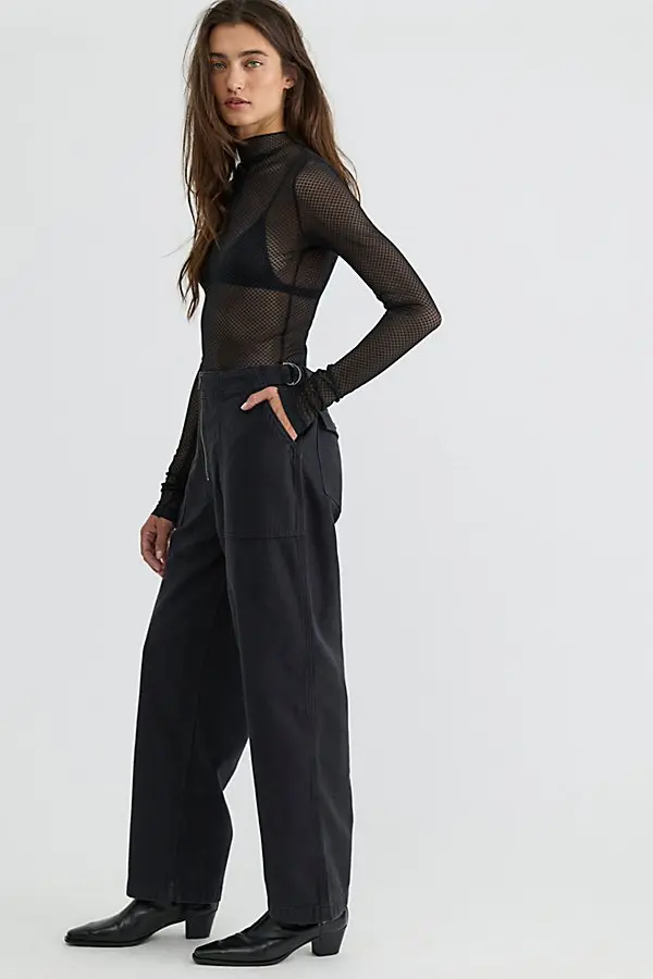 LEEM Loose Utility Pants - Washed Black