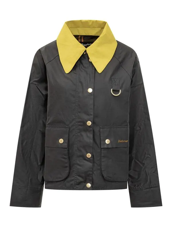 Barbour Waxed Cotton Jacket With Velvet Collar - Blue
