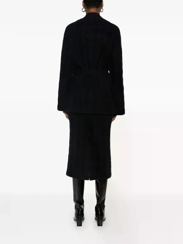 Eric Bompard Jacquard Belted Jacket