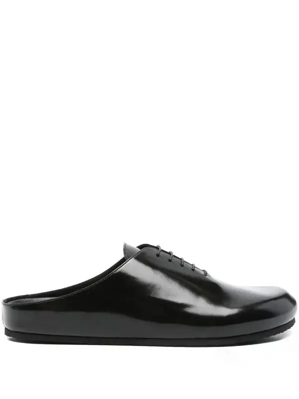 Jacquemus Lace-up Patent Leather Mules