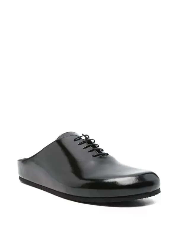Jacquemus Lace-up Patent Leather Mules