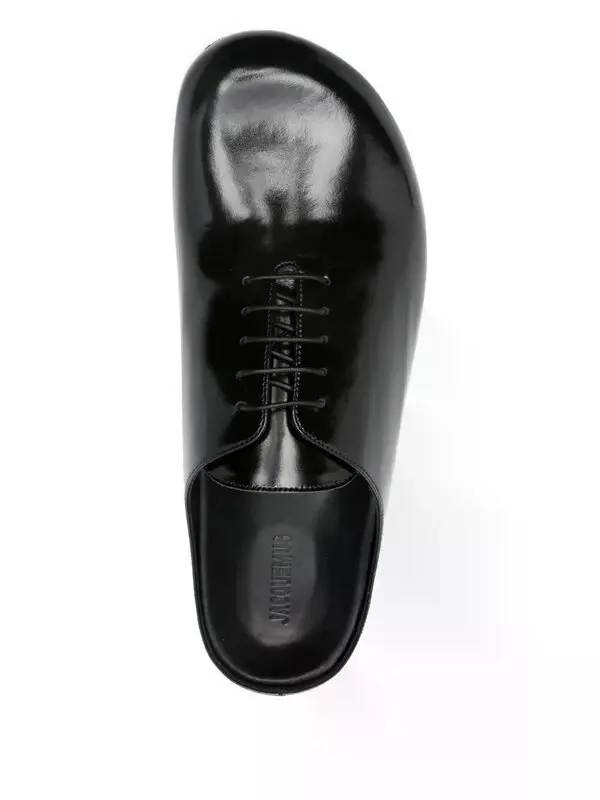 Jacquemus Lace-up Patent Leather Mules