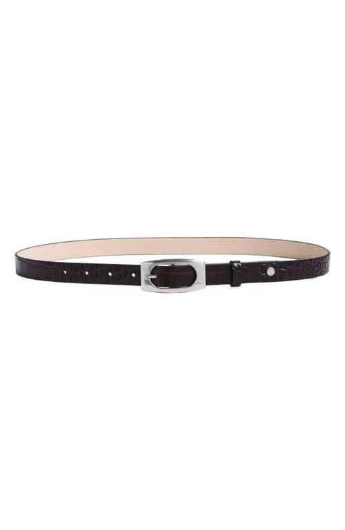 Rag & Bone Rory Leather Belt - Bordeaux Croc