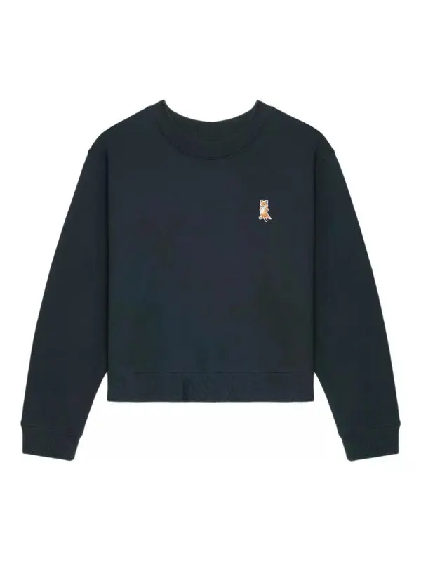 Maison Kitsuné Fox-embroidered Cropped Sweatshirt