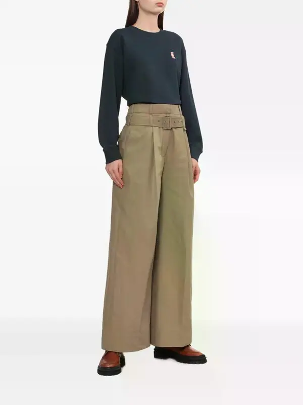 Maison Kitsuné Fox-embroidered Cropped Sweatshirt