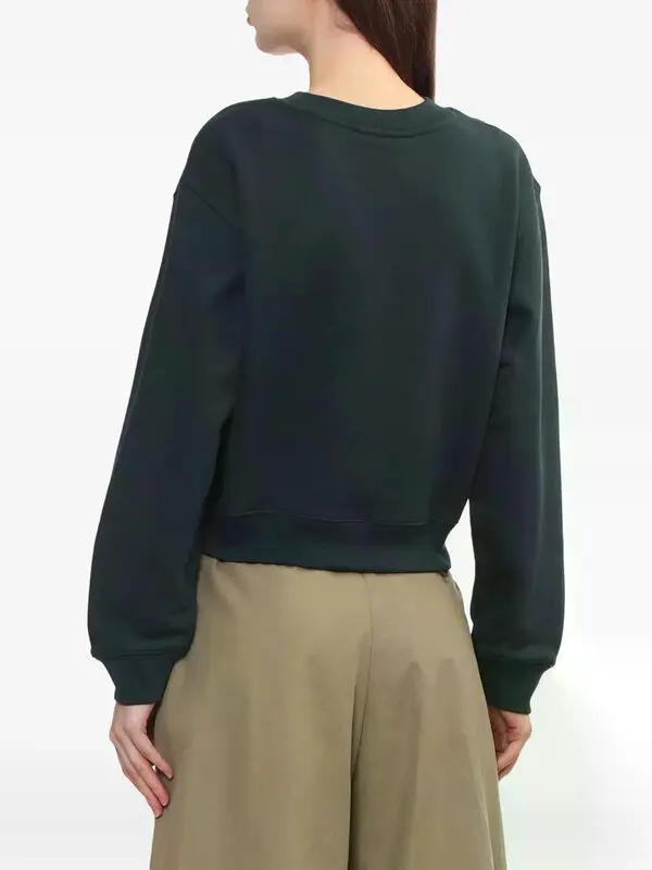 Maison Kitsuné Fox-embroidered Cropped Sweatshirt