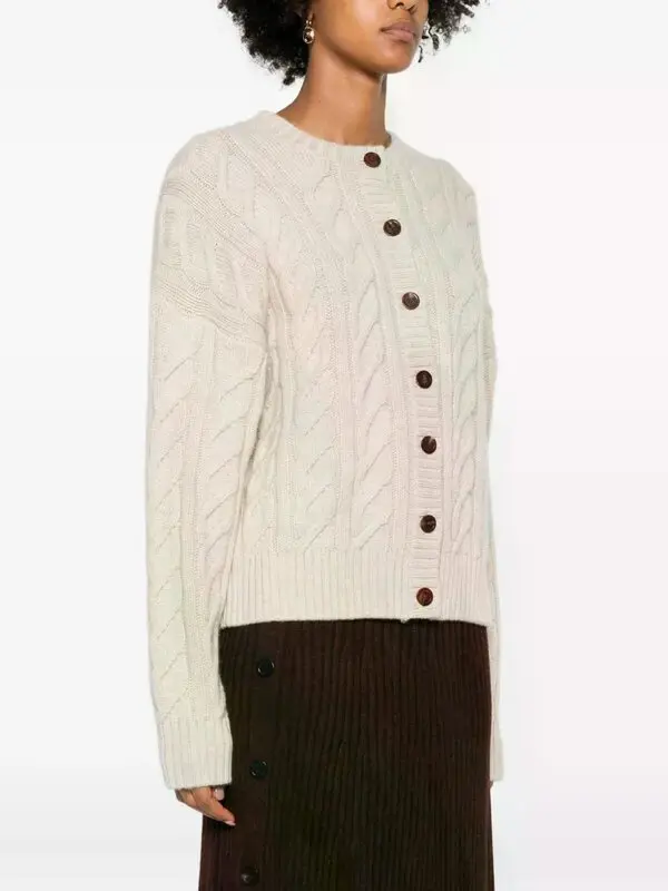 Eric Bompard Cable Knit Crew Neck Cardigan