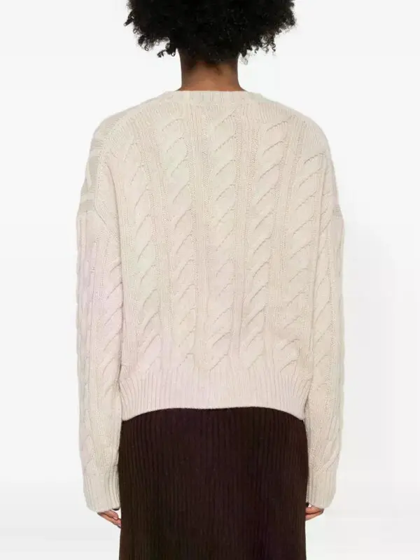 Eric Bompard Cable Knit Crew Neck Cardigan