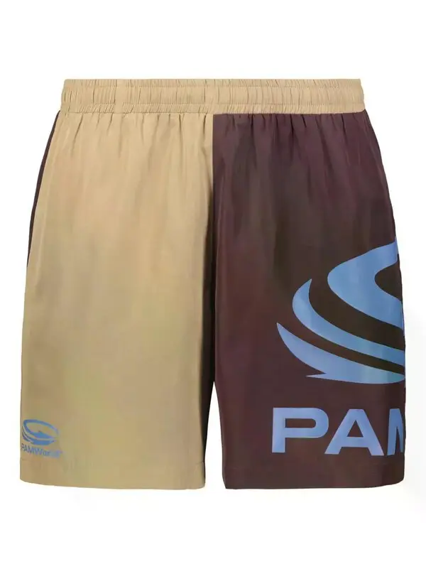 PERKS AND MINI Logo-print Two-tone Swim Shorts - Neutrals