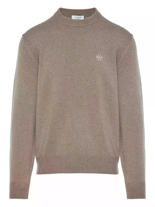 Jacob Cohen Embroidered Logo Crew Neck Sweater - Brown