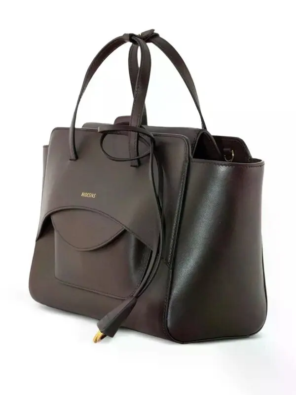 HIDESINS Flap Leather Tote Bag - Brown