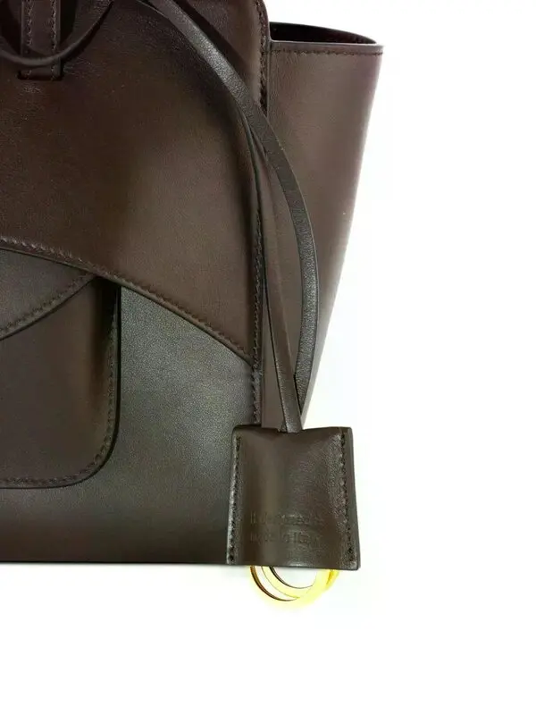 HIDESINS Flap Leather Tote Bag - Brown