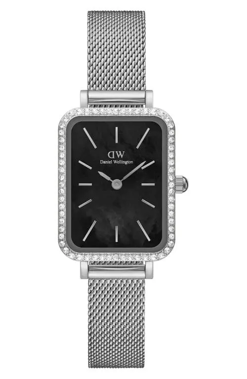 DANIEL WELLINGTON Quadro Mesh Strap Watch - Silver