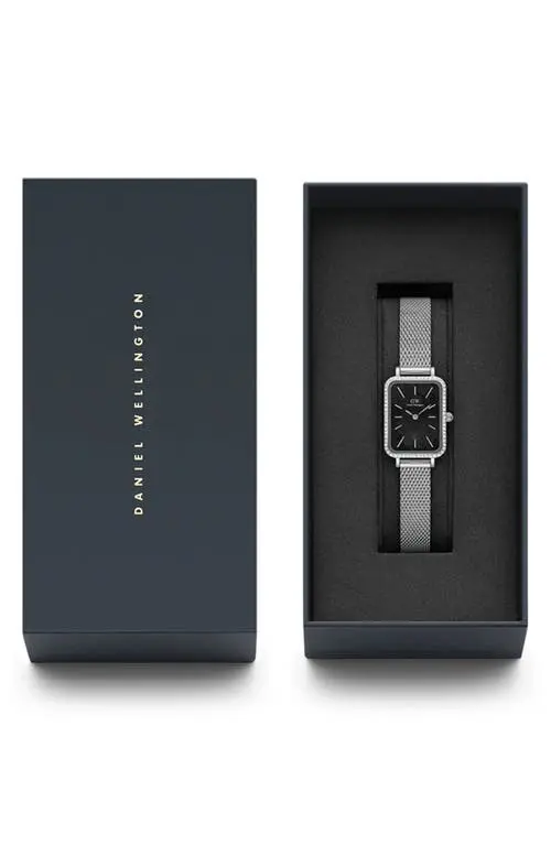 DANIEL WELLINGTON Quadro Mesh Strap Watch - Silver