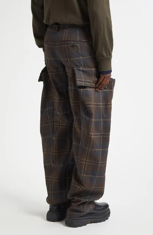 Sacai Belted Plaid Cargo Pants