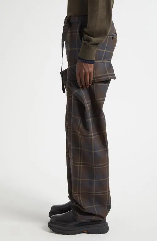 Sacai Belted Plaid Cargo Pants