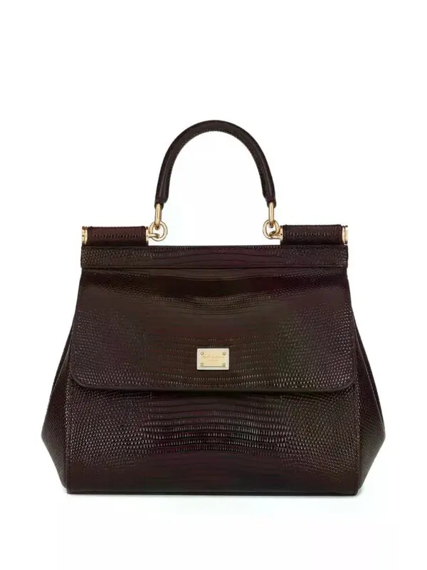 Dolce & Gabbana Calfskin Medium Sicily Tote Bag - Red