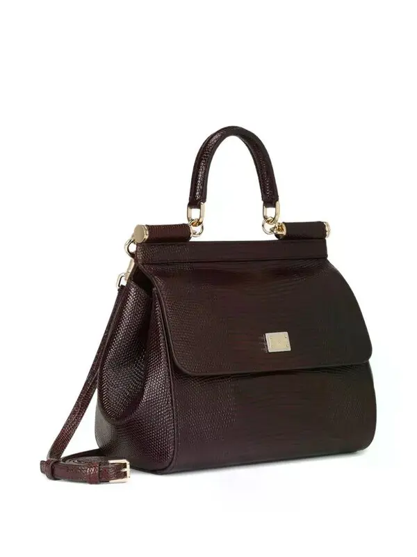 Dolce & Gabbana Calfskin Medium Sicily Tote Bag - Red