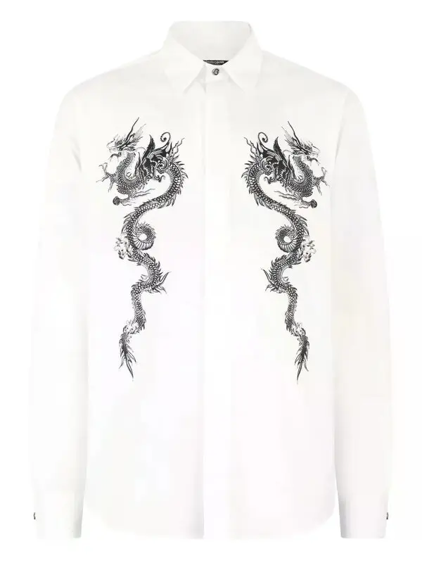 Roberto Cavalli Dragon-print Shirt - White
