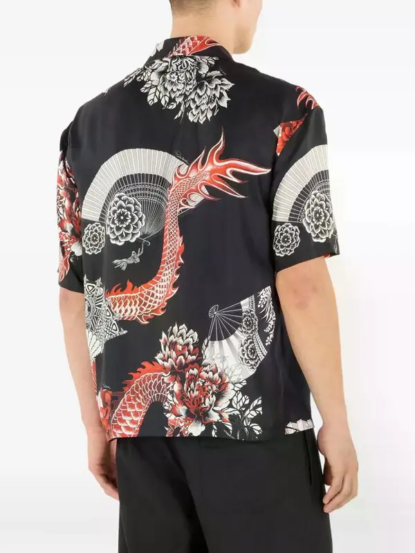 Roberto Cavalli Dragon-print Silk Shirt
